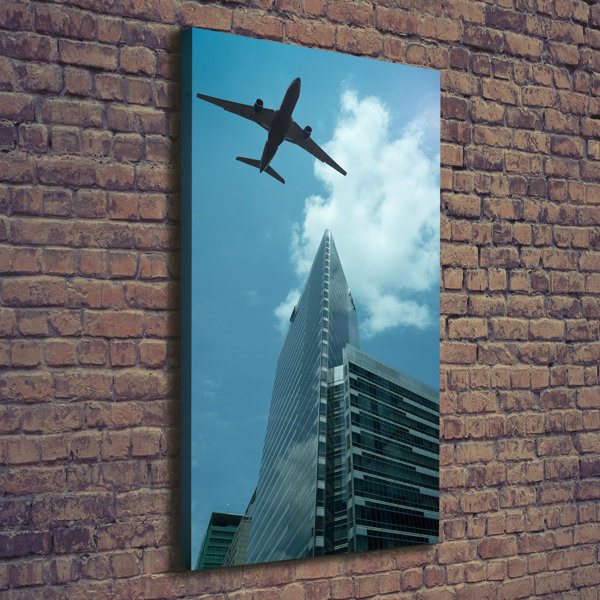 ModernMoments Flugzeug über der Stadt - Kunstdrucke auf Leinwand | Wayfair.de
